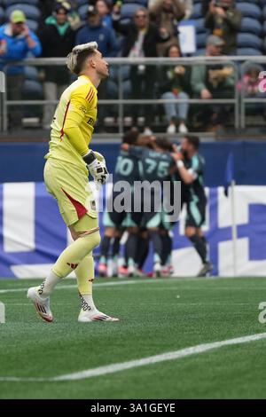 LAFC Goalkeeper Thomas Hasal (12) blocks goal attempt by Seattle ...