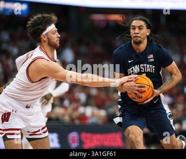 Penn State's Freddie Dilione V, right, shoots on Michigan's Roddy Gayle ...