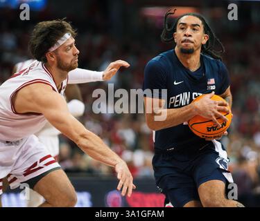 Penn State's Freddie Dilione V, right, shoots on Michigan's Roddy Gayle ...