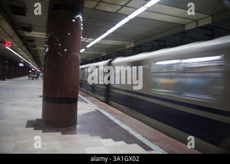 Underground metro railway train, Calcutta Kolkata, West Bengal, India ...