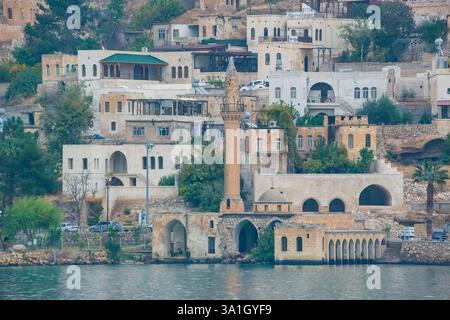 Halfeti, Turkey, Turkiye. View of the Town and the Grand Mosque from ...