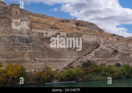 Turkey, Turkiye. View of Rumkale Ruins from the Euphrates River Stock ...