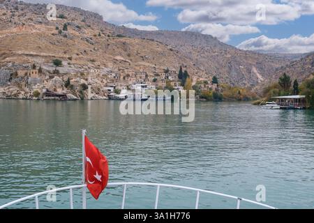 Turkey, Turkiye. Partially Submerged Halfeti and Minaret of Batik ...