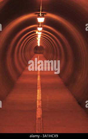 Underground pedestrian subway, Whittier, Alaska, U.S.A. United States ...