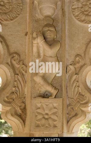 Statue carved on Kesar Bagh royal cremation ground, Bundi, Rajasthan ...