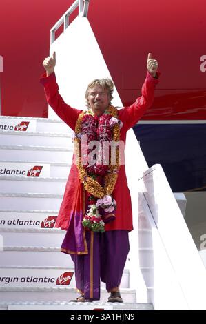 Owner of Virgin Atlantic Airways Richard Branson along with Indian ...