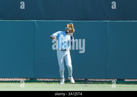 Tampa Bay Rays' Chandler Simpson dives safely into second base for a ...
