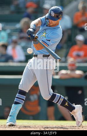 Tampa Bay Rays outfielder Kameron Misner (92) fielding during an MiLB ...