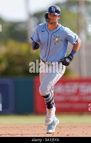 Tampa Bay Rays' Kameron Misner walks through the dugout before a ...