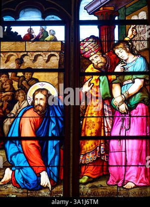 Montargis, FRANCE - 01-27-2025: Stained glass (19th century) of Saint ...