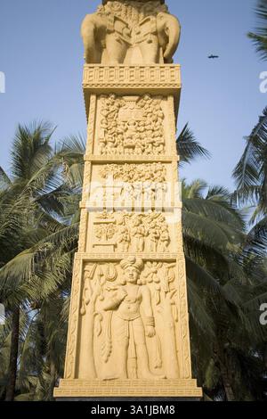 Carved statue at Buddhist Chaitya Bhumi of Dr. Bheem Rao Ambedkar ...