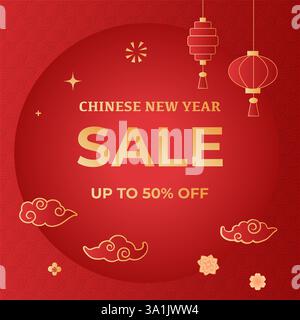 Chinese New Year banner, Abstract Oriental Background with geometric ...