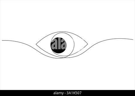 Vector illustration continuous eye one line drawing Stock Vector Image ...