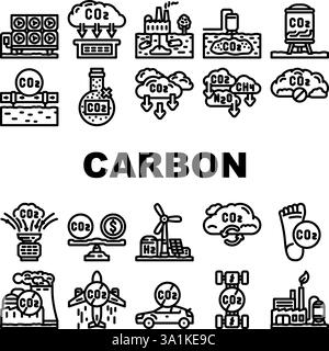 carbon capture sequestration icons set vector Stock Vector Image & Art ...