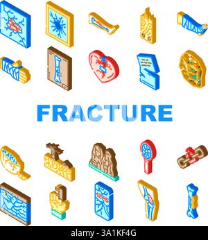 bone splint fracture injury isometric icon vector illustration Stock ...