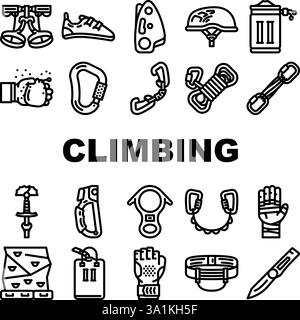 rock climbing bouldering icons set vector Stock Vector Image & Art - Alamy
