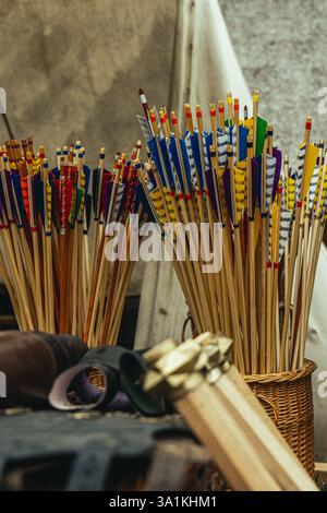 Making medieval arrows for bow shooting. Reconstruction of the events ...
