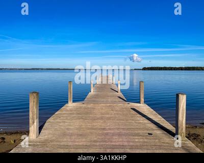Romantischer Steg aus Holz am Veluwemeer in den Niederlande Stock Photo ...
