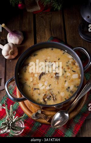 Christmas mushroom soup Stock Photo - Alamy