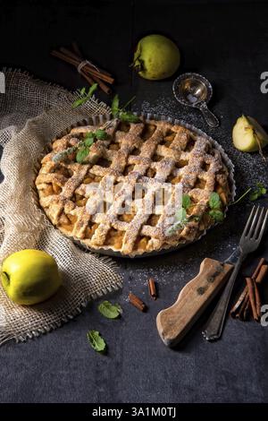 Tasty Apple pie with lattice upper crust Stock Photo - Alamy