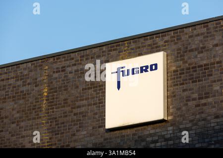 Fugro Logo sign. Fugro is a Dutch multinational public company ...