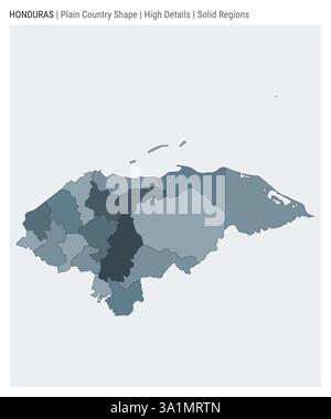 Honduras - solid black outline border map of country area. Simple flat ...