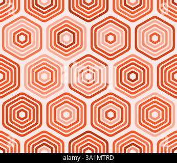Hexagon background. Bold rounded stacked hexagons mosaic pattern. Red color tones. Hexagonal ...