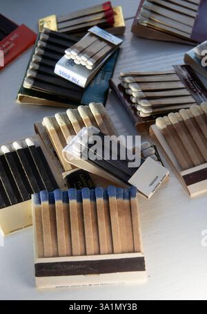 Collection of vintage matches, USA Stock Photo - Alamy