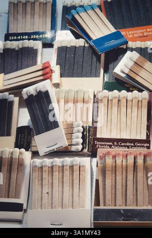 Collection of vintage matches, USA Stock Photo - Alamy
