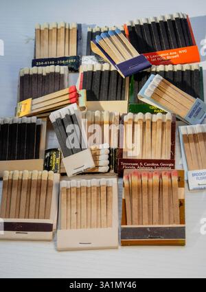 Collection of vintage matches, USA Stock Photo - Alamy