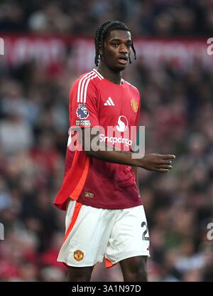 Ayden Heaven of Manchester United during the Premier League match Leeds ...