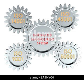 Integrated Management Systems IMS, concept. 3D rendering isolated on ...