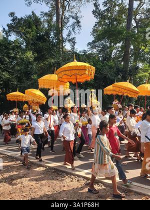 A Buddhist religious procession in progress at the Angkor Wat ...