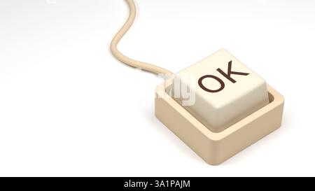 OK button on keyboard. The button symbolizes confirmation, agreement ...