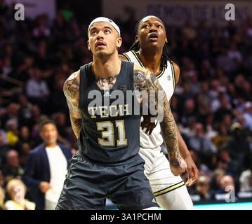 March 8, 2025: Wake Forest forward Omaha Biliew (0) take a shot. NCAA ...