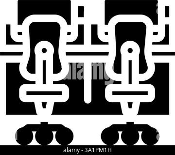 shared workspace table hybrid work isometric icon vector illustration ...
