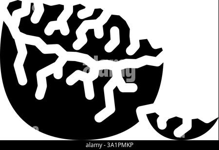 cracked eggshell fracture glyph icon vector illustration Stock Vector ...