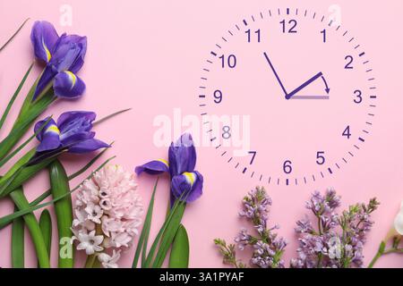 Composition of daylight saving time text over caucasian businesswoman ...