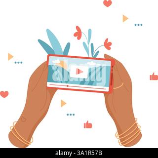 hand like mobile share camera email social media Stock Vector Image ...