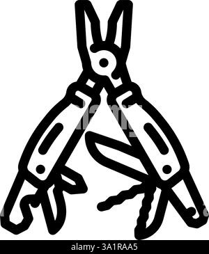 multi tool titanium line icon vector illustration Stock Vector Image ...