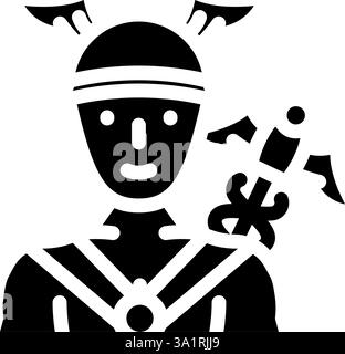 poseidon greek god mythology glyph icon vector illustration Stock ...