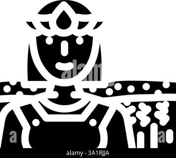 poseidon greek god mythology glyph icon vector illustration Stock ...