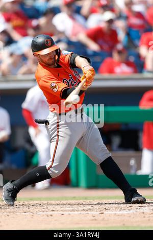 Baltimore Orioles catcher Maverick Handley, left, and relief pitcher ...