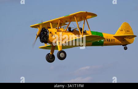 Vintage Boeing Stearman Kaydet 2 seat military bi plane trainer of the ...