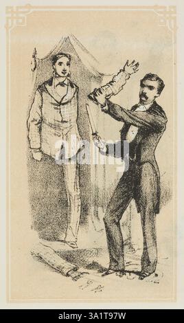 Dr. Lynn performs a magical illusion, 1870. Illustration from the ...