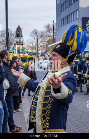 carnival in Cologne, guardsmen of the Treuer Husar carnival society ...