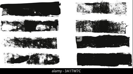 Flat Paint Brush Thick Straight Lines Mix High Detail Abstract Vector ...