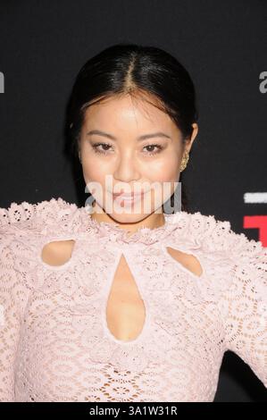 Michelle Ang at the Triple 9 Premiere held at the Regal Live Theater ...