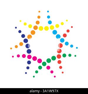 Circle Dotted Colorful Icon Isolated on White Background Stock Photo ...