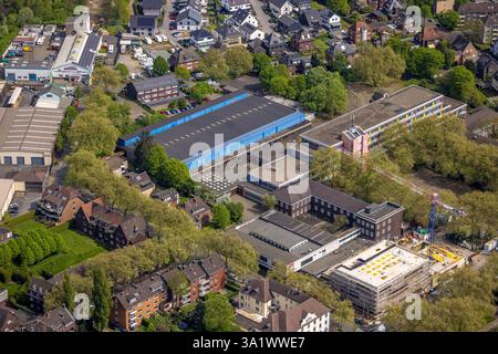 Aerial view, Osterfeld comprehensive school with construction site ...
